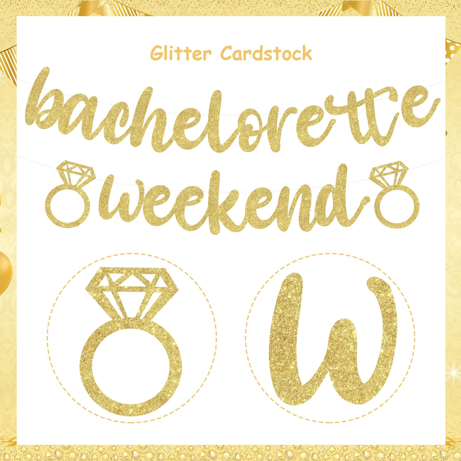 Sursurprise Bachelorette Weekend Banner, Bach Weekend Decorations Destination Bachelorette Party Bridal Shower Engagement Wedding Supplies