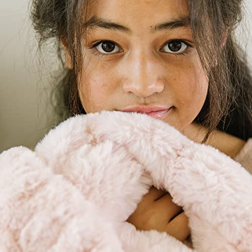 Minky Designs Luxurious Minky Blankets | Super Soft, Fuzzy, and Fluffy Faux Fur | Preppy Couch Covers & Throw Blankets | Ideal for Adults, Kids, Teens (Chic | Blossom Pink)