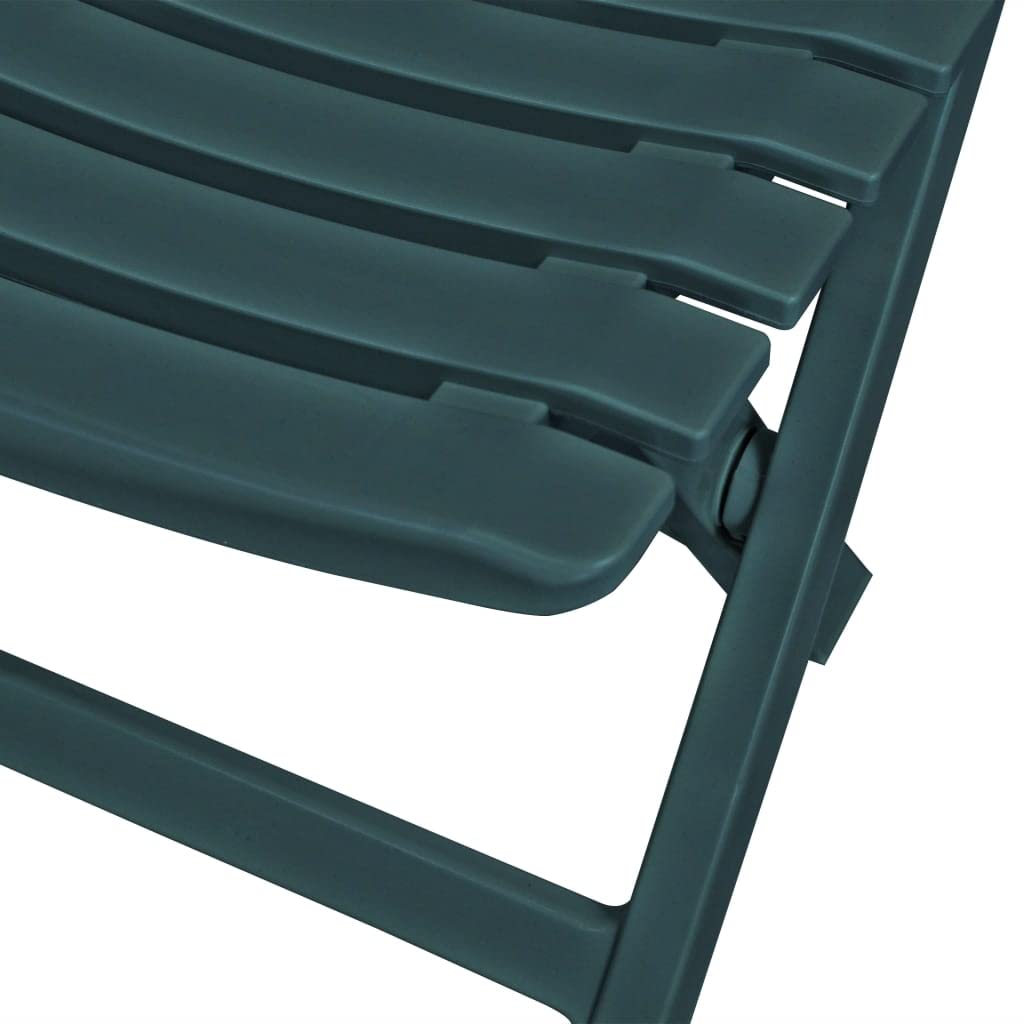 vidaXL 3-Piece Weather-Resistant Plastic Bistro Set in Vibrant Green - Folding Outdoor Patio Furniture for Compact Spaces