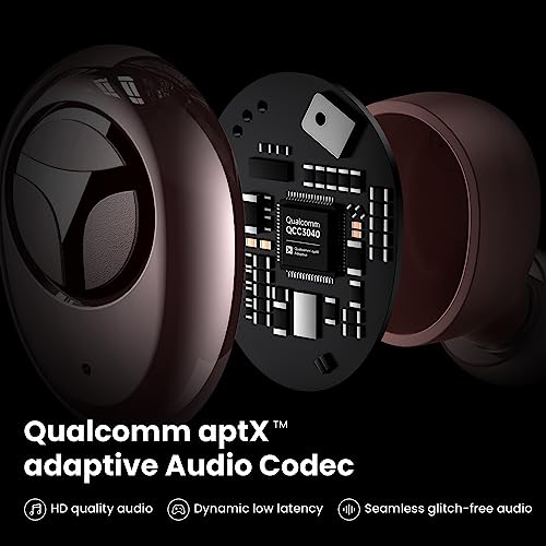 TRANYA T6 Wireless Earbuds with Qualcomm aptX Adaptive Audio, CVC 8.0 Noise Reduction Bluetooth Earphones, Multipoint Connection, Customized APP, IPX5 Waterproof Headphones for Sports