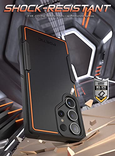 Poetic Neon Series Case Designed for Samsung Galaxy S23 Ultra 5G 6.8 inch, Dual Layer Heavy Duty Tough Rugged Lightweight Slim Shockproof Protective Case 2023 New Cover for Galaxy S23 Ultra 5G, Black