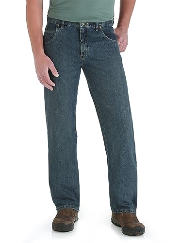 Wrangler mens Rugged Wear Relaxed Straight Fit jeans, Mediterranean, 38W x 29L US