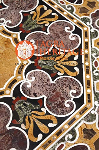 Marble Black Center Dining Table Top Pietra Dura Inlay Handicraft Hallway Decorative | 43"x43" Inches