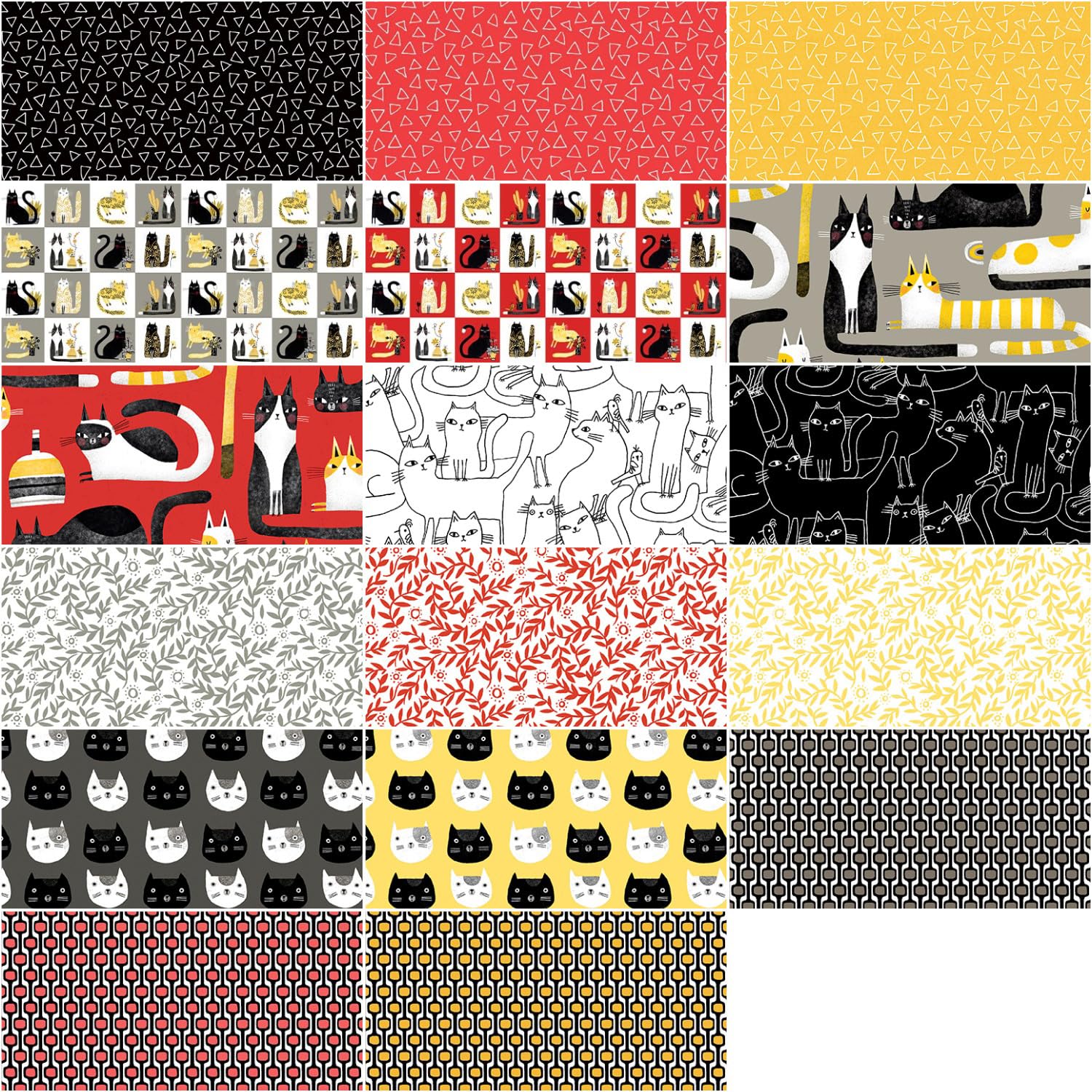 Terry Runyan Cosmo Cats 17 Fat Quarters Benartex