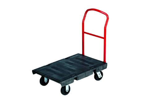 Rubbermaid Commercial Products Heavy Duty Platform Truck, 6" TPR Casters, 1000 lb. Capacity, Black, for Warehouse/Garage/Cleaning/Manufacturing