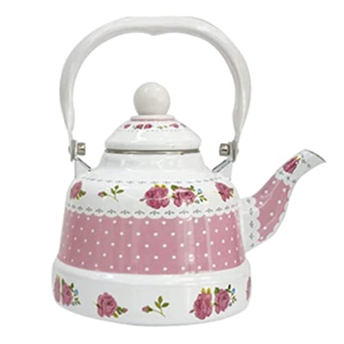 practical Teakettle Creative Kettle Enamel Teapot Home Thickened With Handle Teakettle For Stovetop, Hot Water, No Whistle Tea Pots 1.2l, 5l Portable