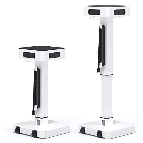 Luxor LuxPower Mobile AC and USB Charging Tower with 8 USB Charging Ports, 8 AC Outlets - White, 14" W x 14" D x 40" H