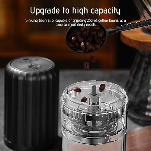 Spice and Coffee Electric Grinder, portable electric coffee bean grinder, one-button switch, easy to clean and carry coffee grinder, for home kitchens, outdoor travel (Grey)