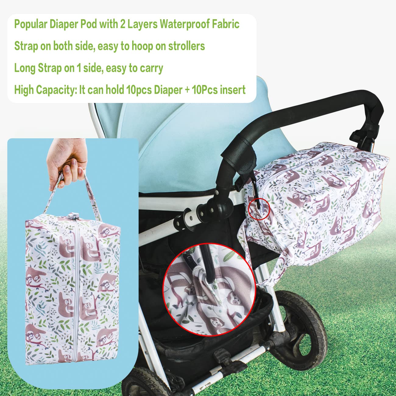 Mumsbest Cloth Diaper for Baby Girls and Boys with Tummy Panel, 6 Pack Reusable Adjustable Washable AWJ Lining Pocket Nappy with 6 Inserts & 1 Wet Bag(Unisex)