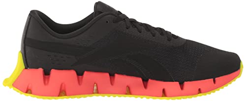 Reebok Men's Zig Dynamica 2.0 Sneaker, Black/Orange Flare/Acid Yellow, 10.5