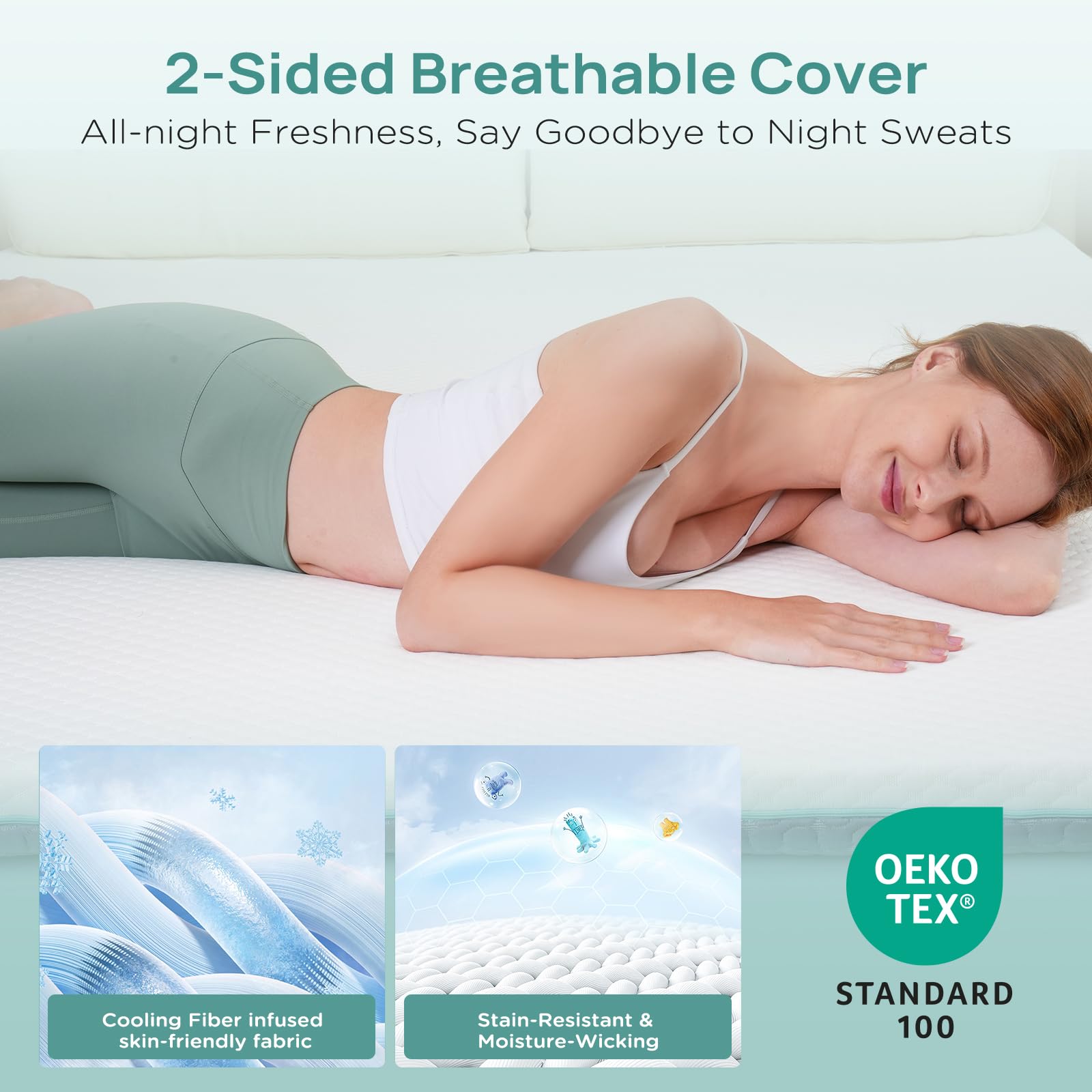 Releep 3 Inch Firm Mattress Topper Twin Size, Memory Foam Bed Topper with Soft & Firm Options for Back Pain Relief, Mattress Topper with 2-Sided Cover, Ergonomic 5-Zone Design, CertiPUR Certified