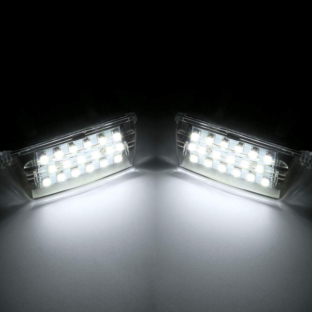 Gempro 2Pcs LED License Plate Light Lamp Assemly for Toyota Camry Yaris Highlander Prius C Avalon, Powered by 18SMD Xenon White LED Lights