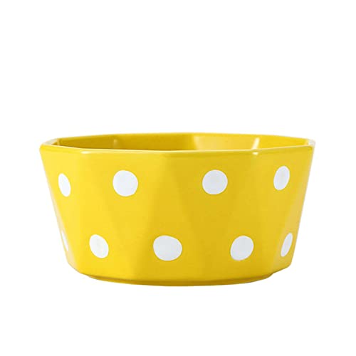 ramen bowl set,fruit bowl,ramen bowl,large serving bowls,Soild Color Ceramic Ramiekin Bowls,Small Baking Dish Oven Safe Bowl,Cute Porcelain Rice Bowls-red-500ml/20oz (Color : Yellow, Size : 400ml/14