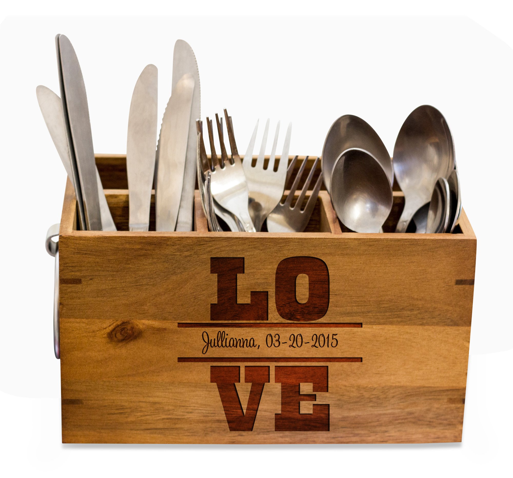 Krezy Case Personalized Silverware Caddy, kitchen Utensil Holder,Personalize Kitchen Stuff, Picnic Caddy,kitchen tool holder, housewarming Gift, custom