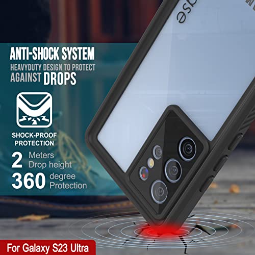 Punkcase Galaxy S23 Ultra Waterproof Case [Extreme Series] [Slim Fit] [IP68 Certified] [Shockproof] [Dirtproof] [Snowproof] Armor Cover for Galaxy S23 Ultra 5G (6.8") (2023) [Black]