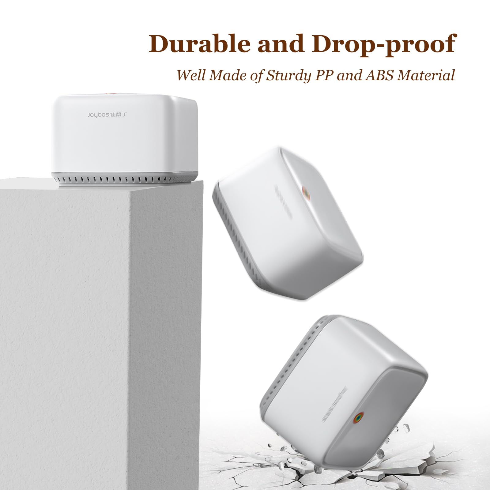 MOPALL Mini Desk Trash Can with Lid, Countertop Trash Can 0.5 Gallon, Small Garbage Can Table Top Trash Can, Tiny Waste Basket for Vanity, Office, Bedroom, Car (White, Square)