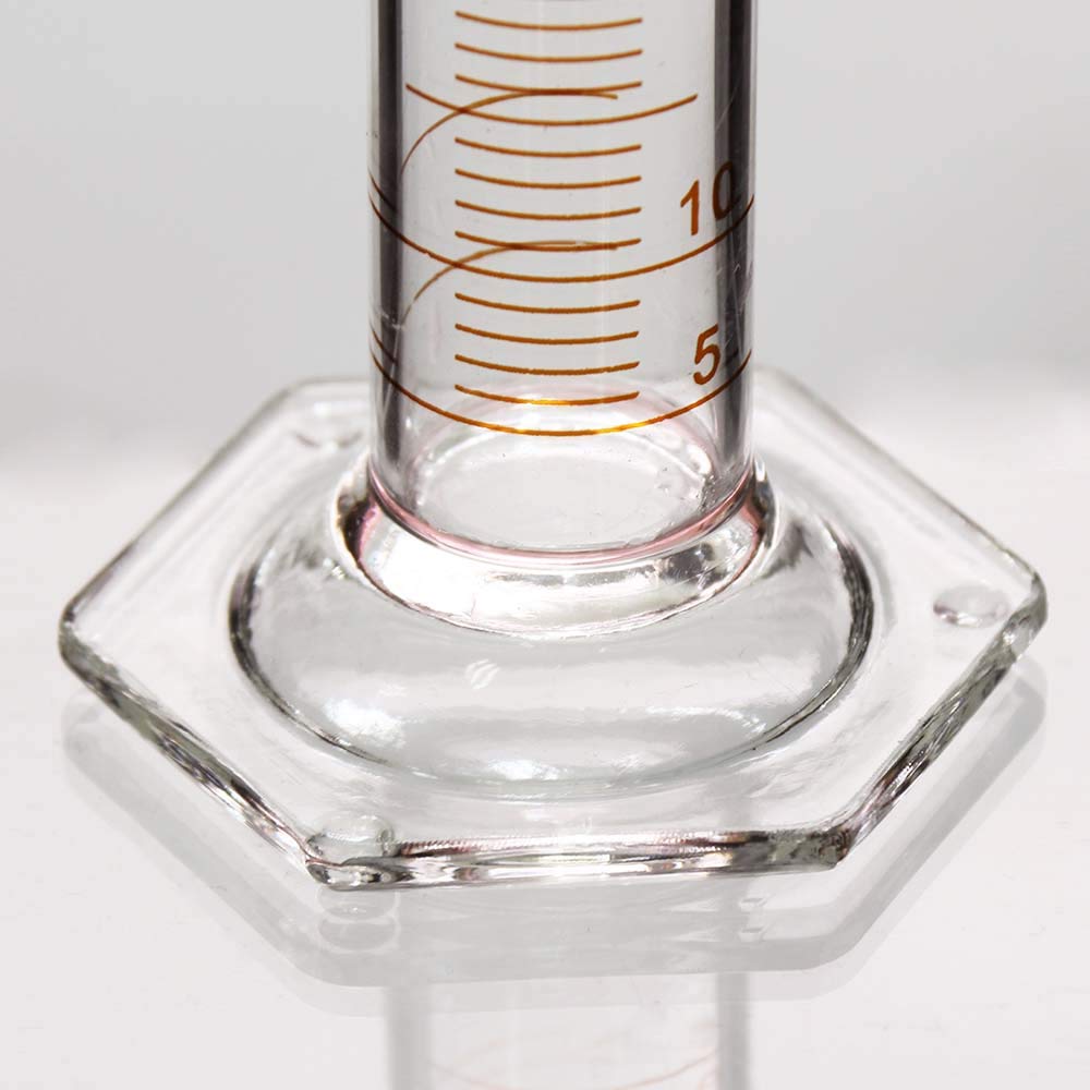 ULAB Scientific Thick Glass Graduated Measuring Cylinder Set, 2 Sizes 100ml 250ml 3.4oz 8.5oz, 3.3 Borosilicate, Hexagonal Base, UMC1005