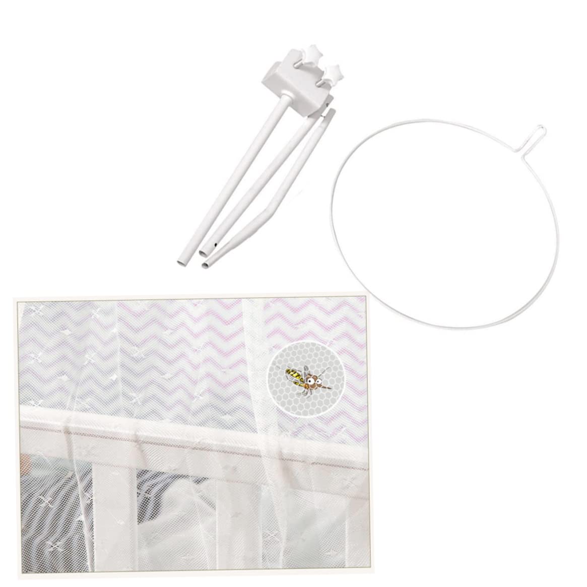 Mosquito Net Stand Baby Mosquito Net Metal Adjustable Mosquito Net Stand Holder Mosquito Net Stand Holder Set for Baby Crib Cot Bed Clip-on Bracket Mosquito Net Accessories