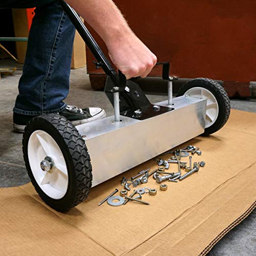 Master Magnetics Magnetic Floor Sweeper with Release - 18β Sweeping Width, Adjustable Sweeping Height, Adjustable Handle, 07543