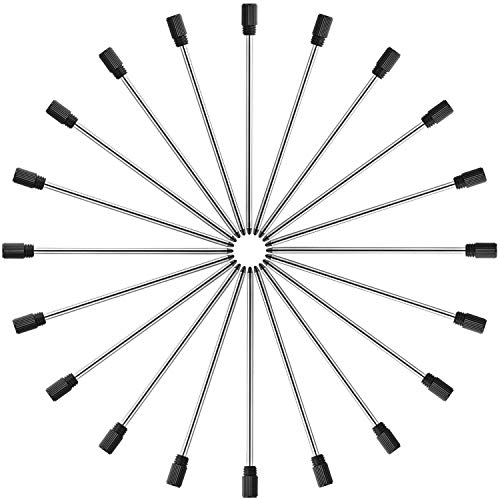 TecUnite 2.75 Inch Ballpoint Pen Refills for Diamond Crystal Stylus Pens and Ballpoint Pens with Black Velvet Bag, 20 Pieces (Black Refill)