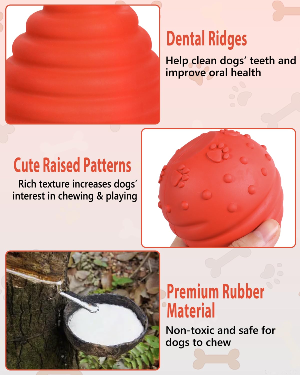 SCHITEC Treat Dispensing Dog Toy, [2 Pack] Interactive Puzzle Slow Feeder Ball for Mental Stimulation, Rubber Enrichment Chew Toys for Small Medium Large Dogs