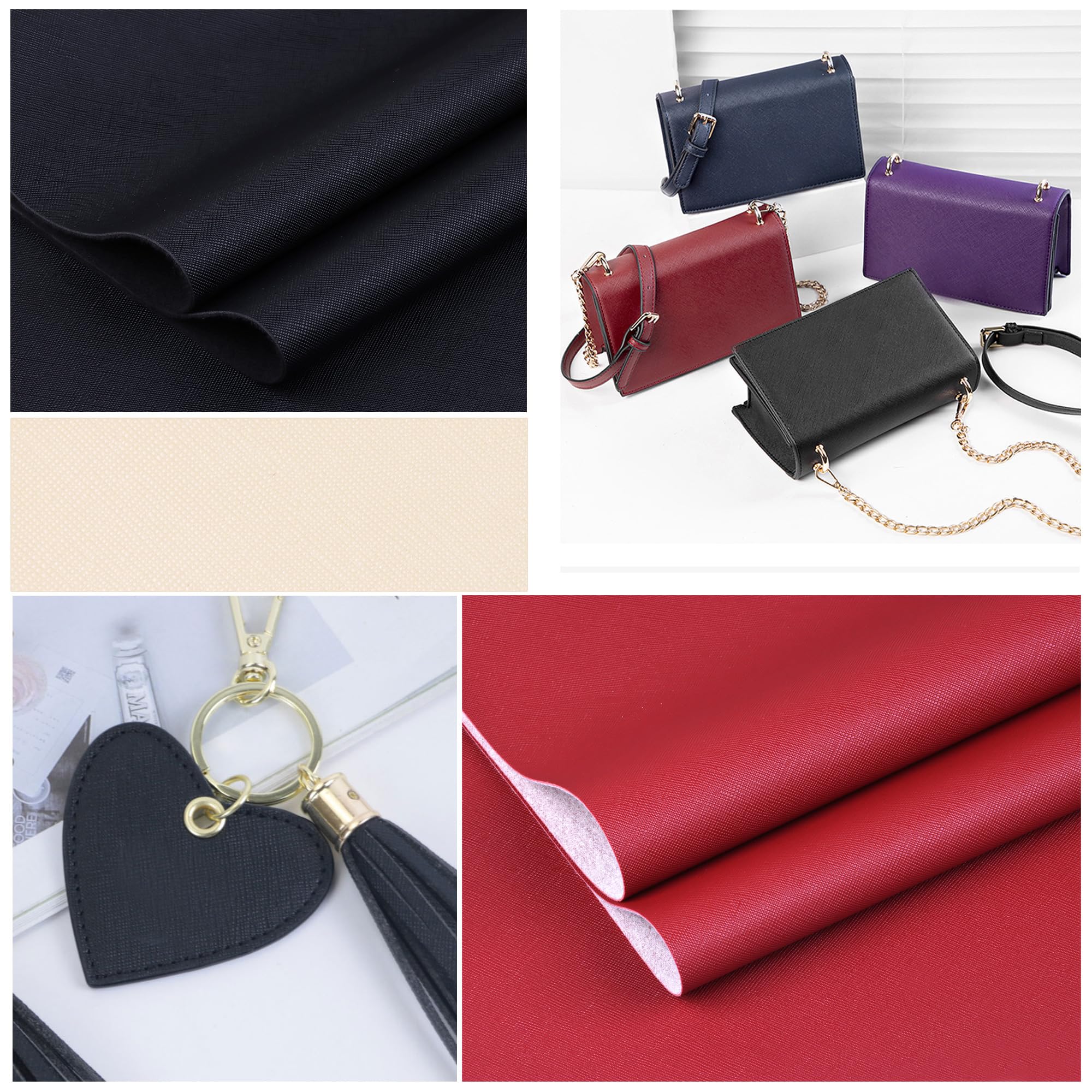 Ramya Solid Color Faux Leather Sheet Roll 12"X53" (30cm x 135cm), Faux Leather Fabric is Very Suitable for Making Crafts, Bows, Leather Earrings, Sewing DIY Projects (Coffee Color)