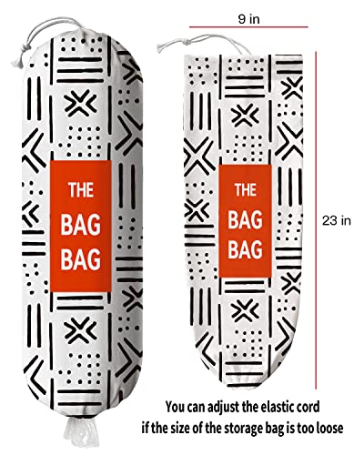 XIKAINUO Funny Geometric Pattern Kitchen Grocery Bag Storage Holder, Washable Canvas Grocery Shopping Bags, Hanging Trash Bag Dispensers, Home Kitchen Bathroom Decor for Women Mom Grandma Gift