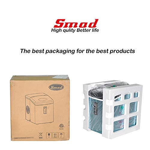 Smad Countertop Ice Maker Stainless Steel Ice Making Machine, Fast Ice Making in 6-12 Minutes, 33lbs/24h, 3.2L Water Tank, 3 Size Ice Cubes