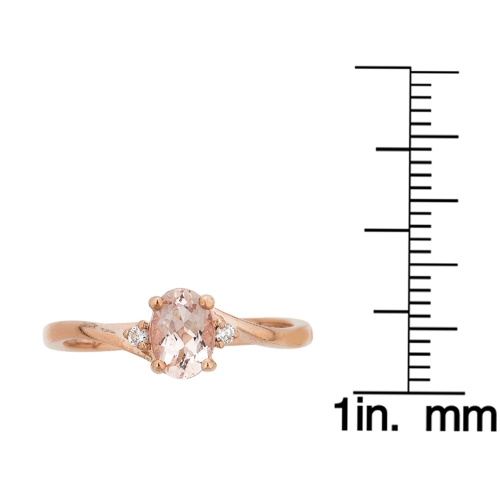 Gin & Grace 10K Rose Gold Natural Diamond (I1,I2) & Genuine Morganite (Size 7) Eternity Promise Propose Promise Ring for Women