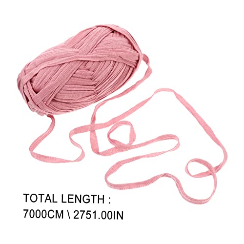 TEHAUX 1 Roll Flat line Wiring Yarn for Crochet DIY Crafts Crochet Yarn Crochet Knitting Yarn Flat Elastic Cord Chenille Yarn Ball Acrylic Macrame Rope Cotton Cord Handmade Knitting Rope