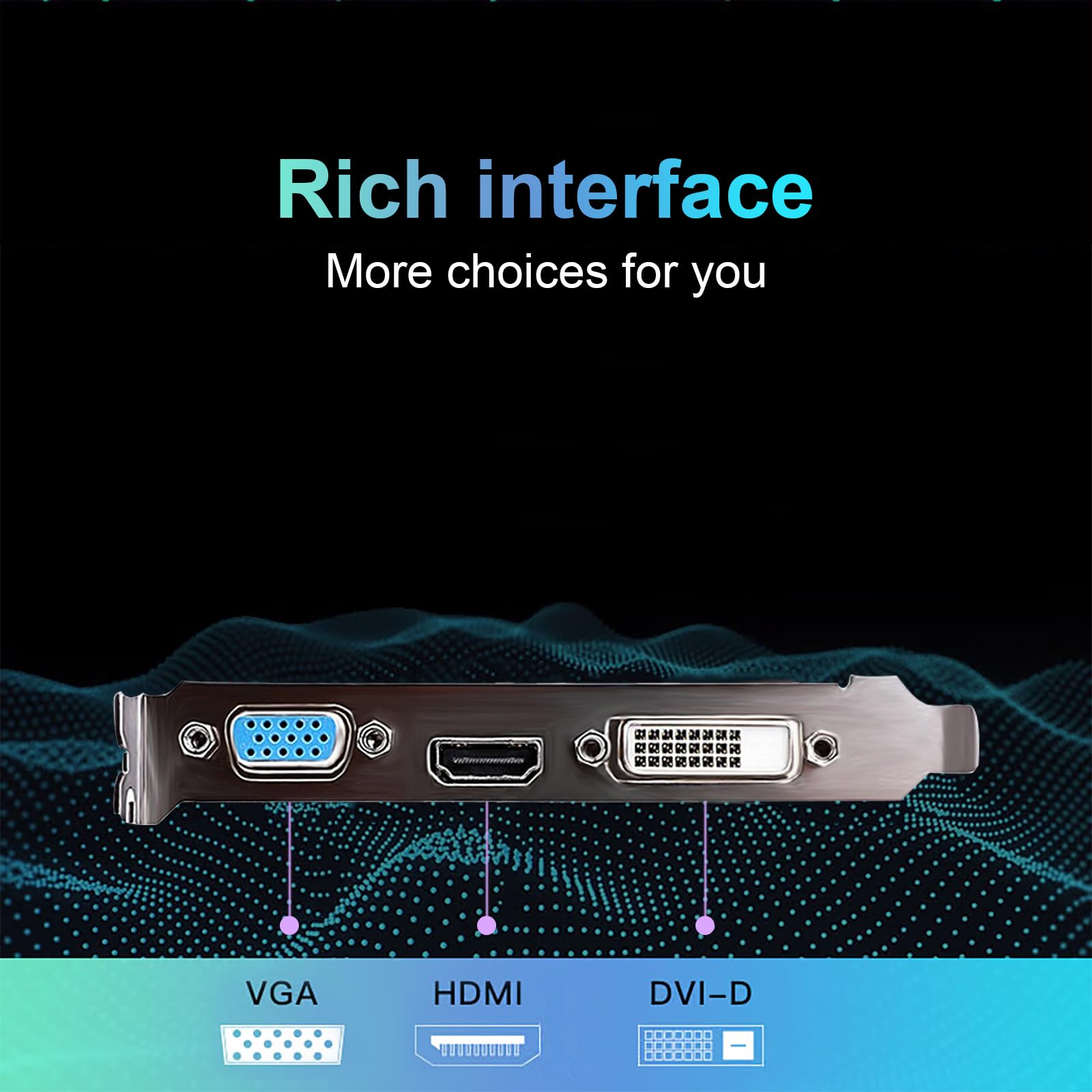 GPVHOSO GeForce GT 730 4GB DDR3 Graphics Card, 128Bit DirectX 11 PCIe x16 Low Profile Computer GPU for Working, VGA/DVI-D/HDMI Output Desktop Gaming Video Card Support 2K with Bracket