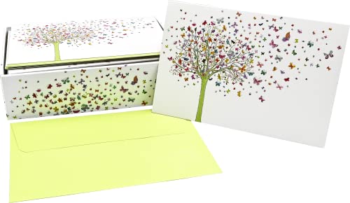 Tree of Butterflies Note Cards (14 cards, 15 self-sealing envelopes)