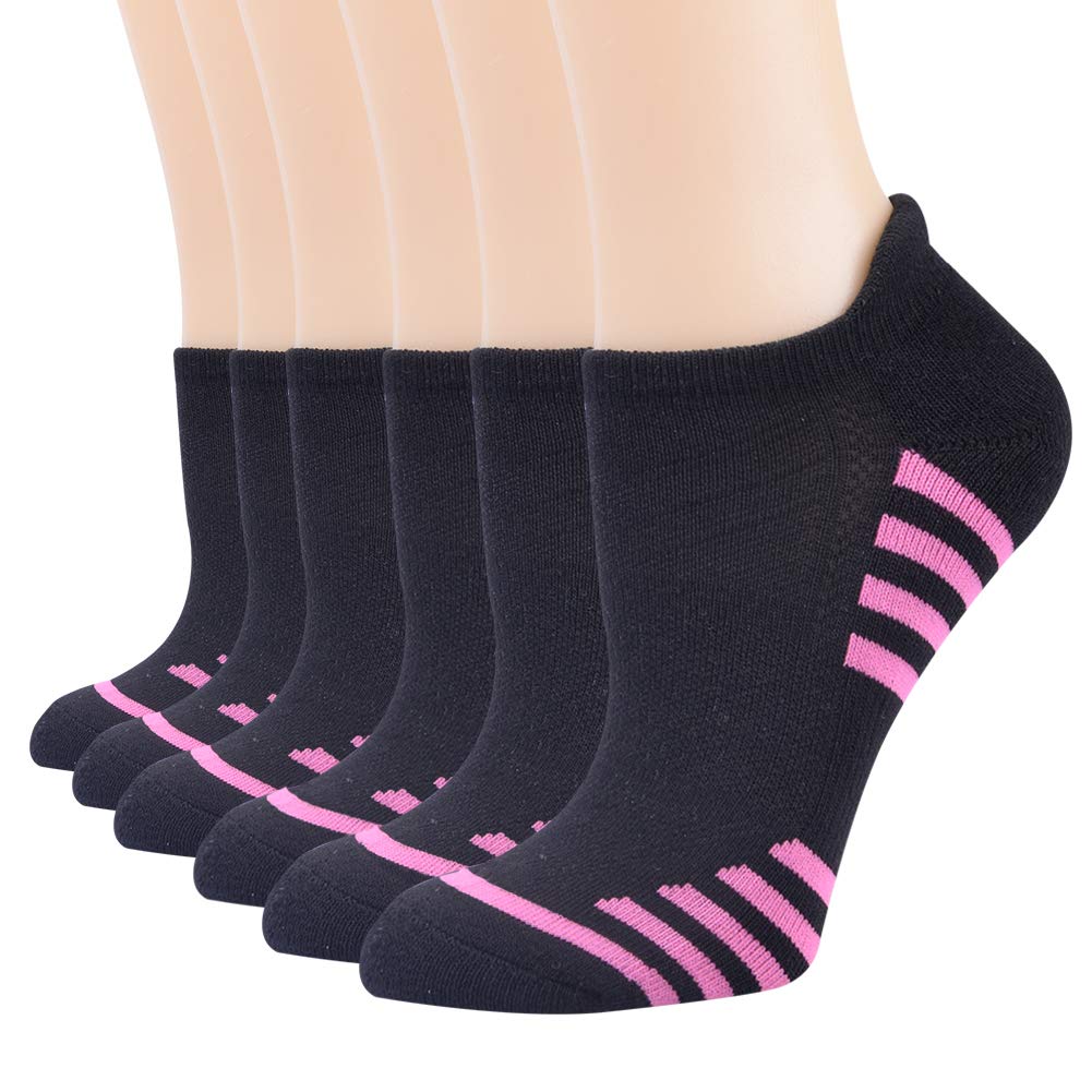 FUNDENCY 6 Pack Women Ankle Athletic Socks Low Cut Breathable Running Tab Socks with Cushion Sole