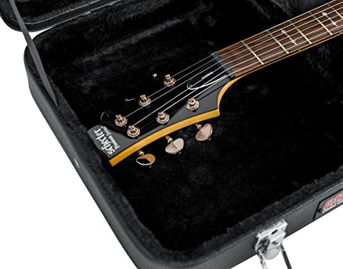 Gator Cases Hard-Shell Wood Case for Standard Electric Guitars; Fits Fender Stratocaster/Telecaster, & More (GWE-ELECTRIC), Black