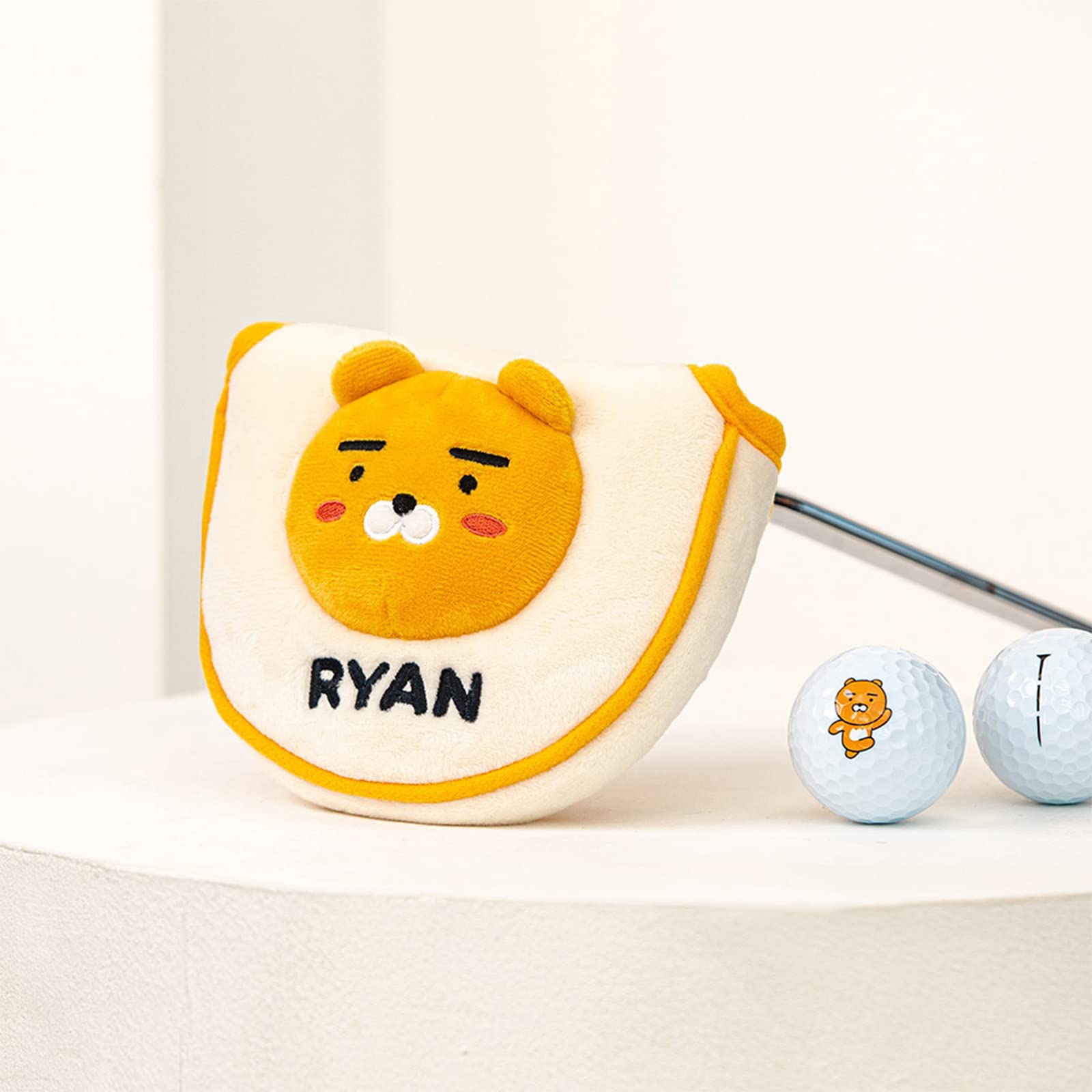 KAKAO FRIENDS GOLF Soft Mallet Putter Cover, Character Golf Club Cover, Soft Mircrofiber Cover