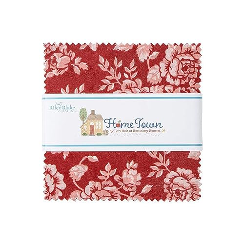 Riley Blake Home Town Fabric by Lori Holt of Bee in My Bonnet, Premium Quilting Fabric, Perfect for Quilting, Crafting, Sewing Projects and More… (Home Town 5" Stacker)