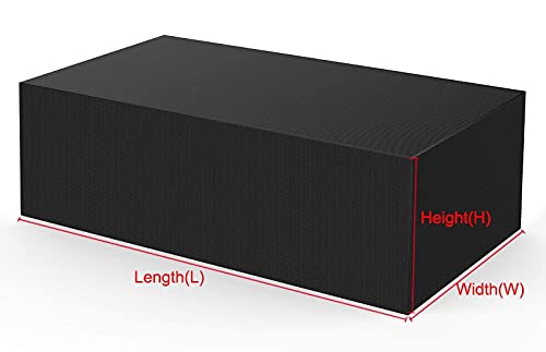 QINY Furniture Waterproof Cover Sofa Rain Garden Patio Protective Cover Black and Silver,for Rattan Table Cube Chair 23.8.23 (Color : Black, Size : 80X80X80cm)