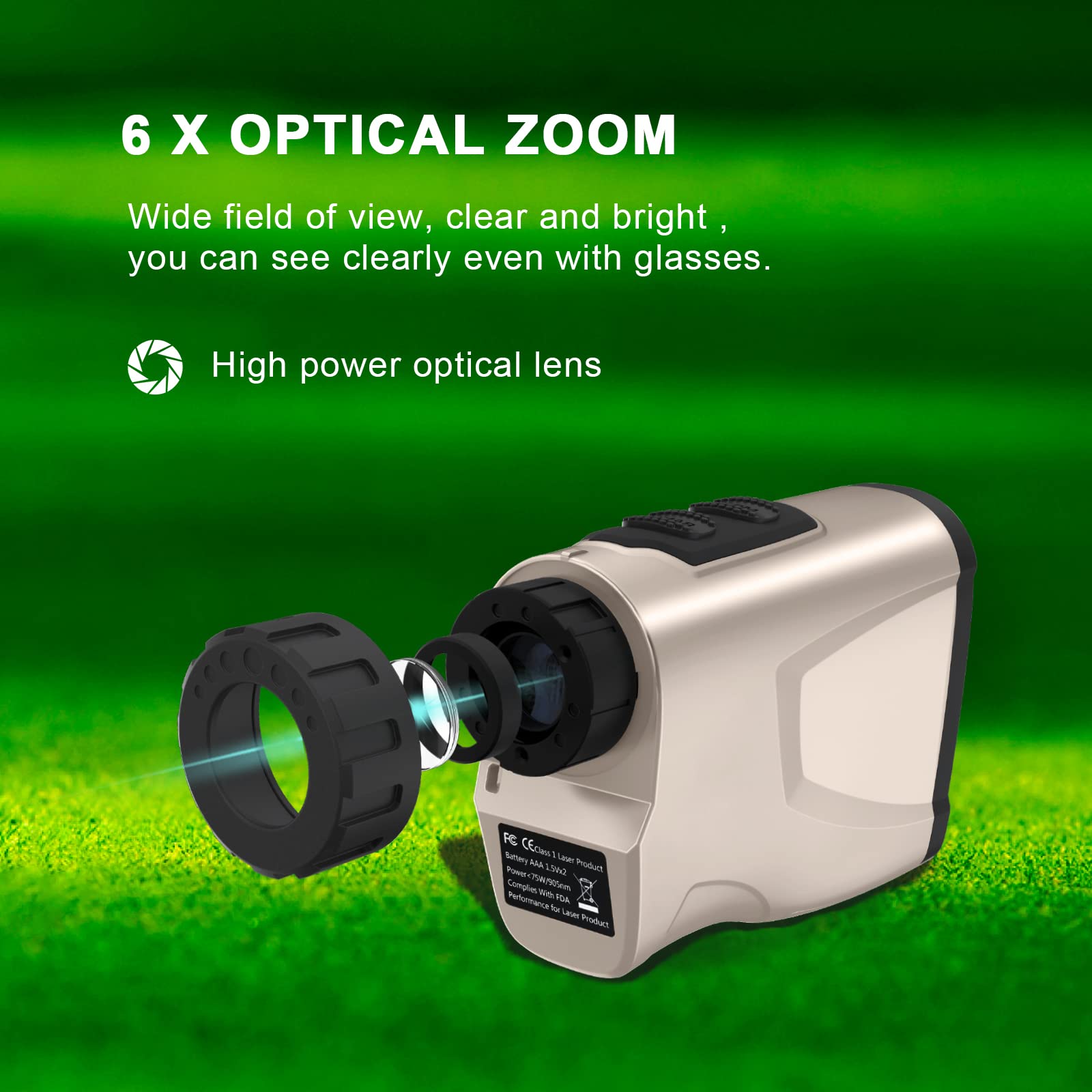 Golf Rangefinder,Wellray Laser Golf Rangefinder with Slope,650 Yards Rang Finder Devices with 6X Magnification & Flag Pole Locking Vibration Function, Range Finder for Golfing & Hunting,3 Modes