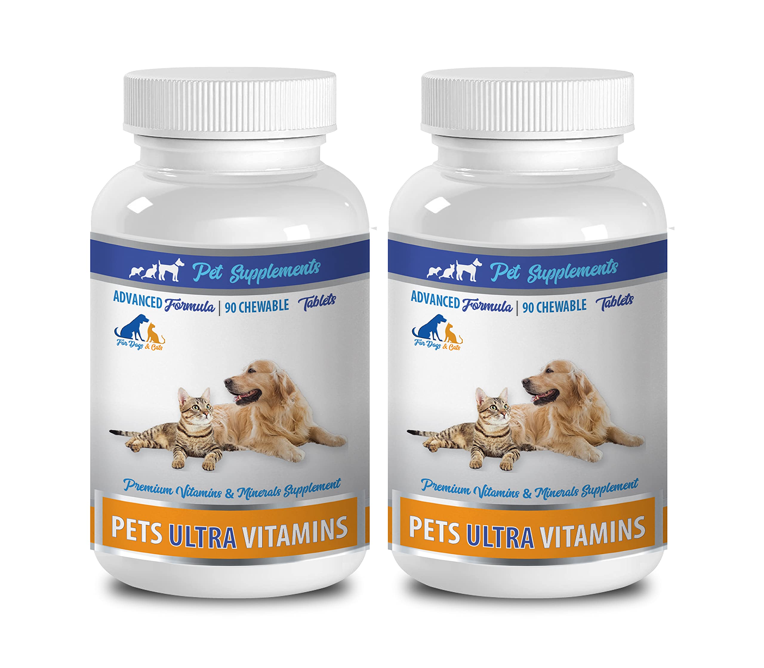Vitamins for Dogs Skin and Coat - Ultra Vitamins for Pets - Dogs and Cats - Powerful Minerals - Dog Calcium - 2 Bottle (180 Chews)