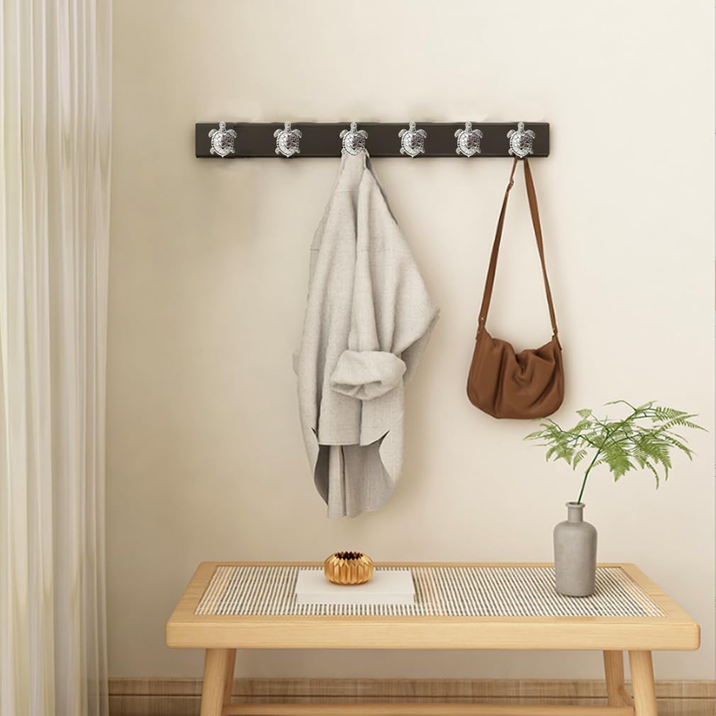 RR-RUOSHUI 4Pcs Tortoise Wall Mounting Hanger Hooks, Animal Sea Turtle Coat Hooks, Decorative Wall Mounted Hooks for Hanging Coats, Scarves, Bags, Purses, Backpacks Home Decor