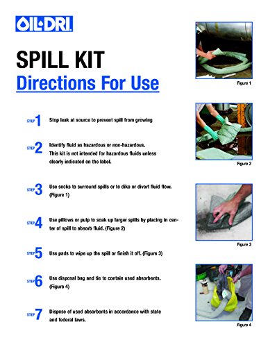 Oil-Dri L90435 Compact Universal 5-Gallon Bucket Spill Kit, 5-Gallon Maximum Absorption Capacity