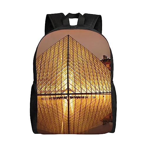 QQLADY Louvre Museum in Paris Travel Backpack for Women Men Carry On Backpack Waterproof 15.6inch Laptop Backpack Hiking Casual Bag Backpack