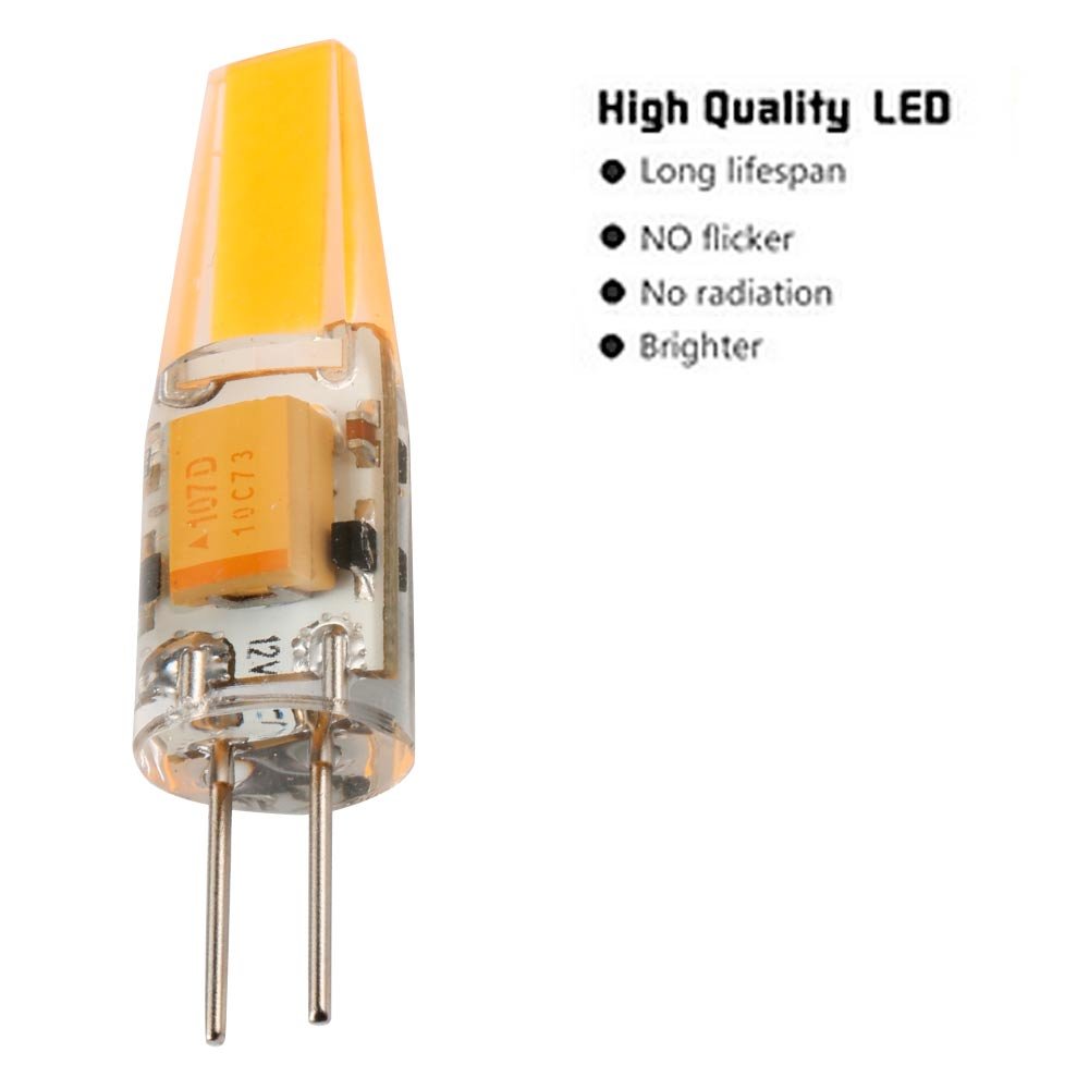 Ukey U G4 LED Bulb 3 Watt Bi-Pin Base 12V AC/DC 2700K Warm White Dimmable Waterproof T3 G4 30W LED Halogen Replacement 5Pack (3)