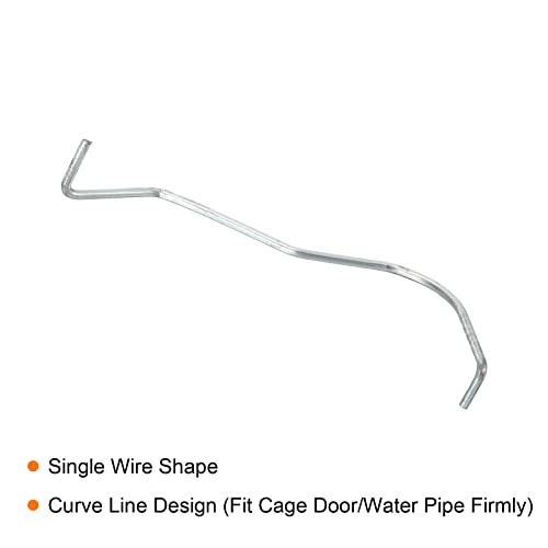 PATIKIL 3.3x0.9 Cage Door Hook, 25Pcs Stainless Steel Durable Singe Wire Water Pipe Latch Hook for Locking and Fixing Rabbit Pig Poultry Cage, Silver