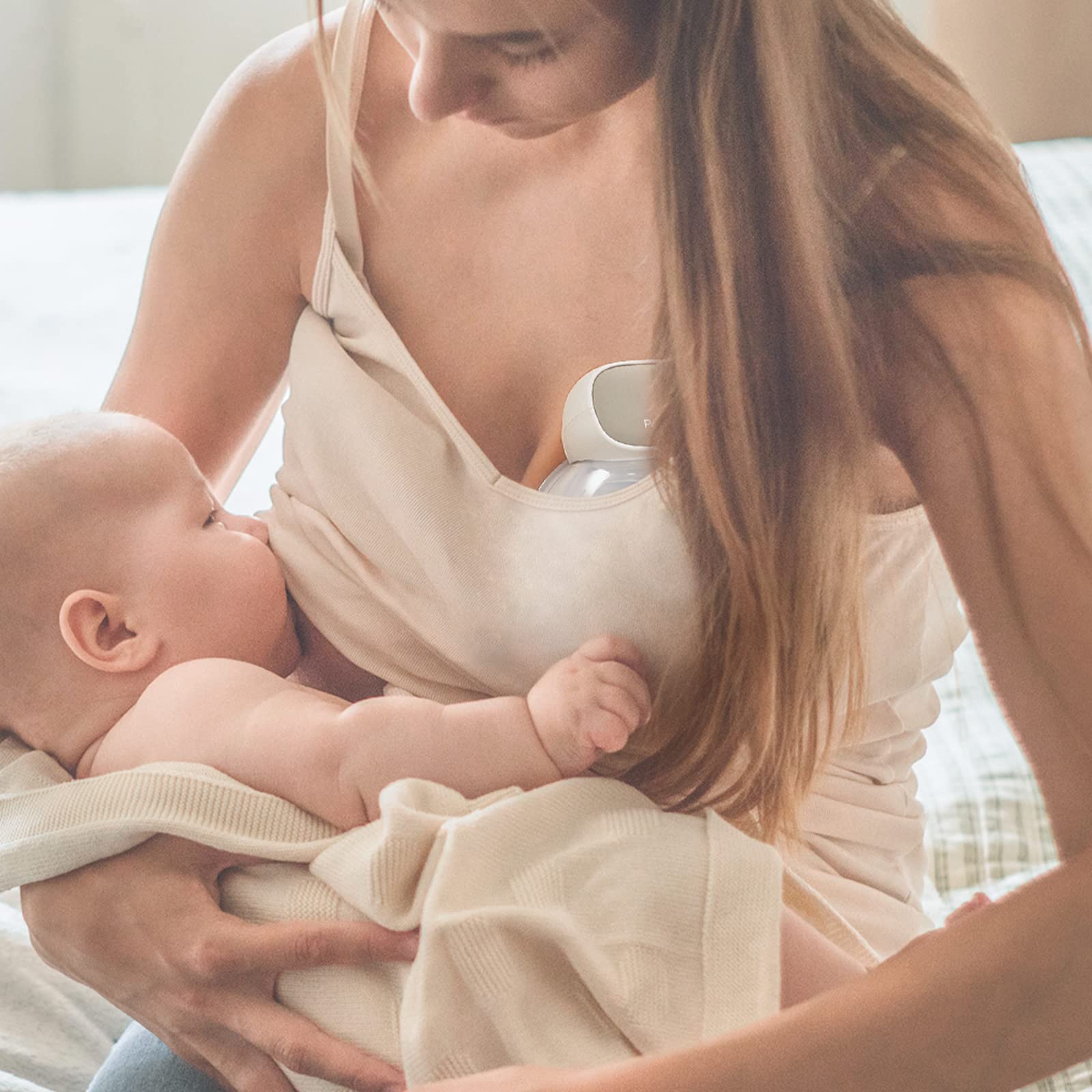 Paruu P3 Wearable Breast Pump Hands-Free, All-in-one Milk Storage, Breast Pump Portable, 4 Modes & 10 Levels, Electric & Smart Display, Memory Function, 17/21/25mm Flange (2 Packs) (X1)