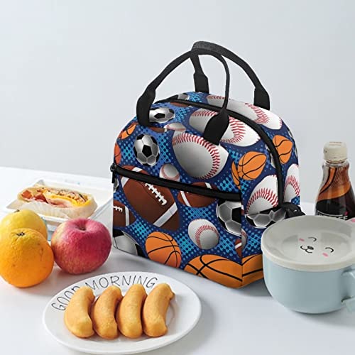 Rnyleeg Fire American Football Backpack 3 Piece Set School Bag Bookbag with Insulated Lunch Box And Pencil Case Set for Boys Girls,One Size