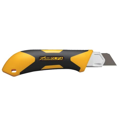 OLFA 25mm Extra Heavy-Duty Utility Knife (XH-1) - Multi-Purpose Custom Cutting Depth Utility Knife w/ Reinforced Fiberglass Handle & Snap-Off Blade, Replacement Blades: Any OLFA 25mm Blade