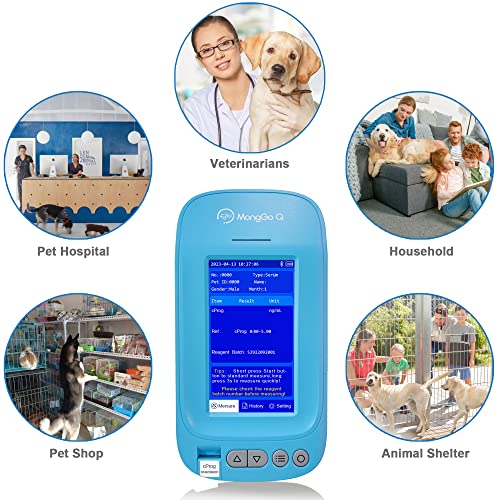 MONGGO Q Progesterone Thyroxine Machine for Dogs, 20Pcs Test Cards Includes Progesterone & Thyroxine Test, Dog Ovulation Detector Canine Ovulation Test for Cats Dogs Pregnancy Planning Mating Testing