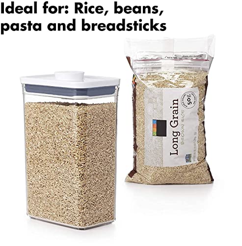 OXO Good Grips POP Container - Airtight Food Storage - 2.7 Qt Rectangle (Set of 4) for Rice and More