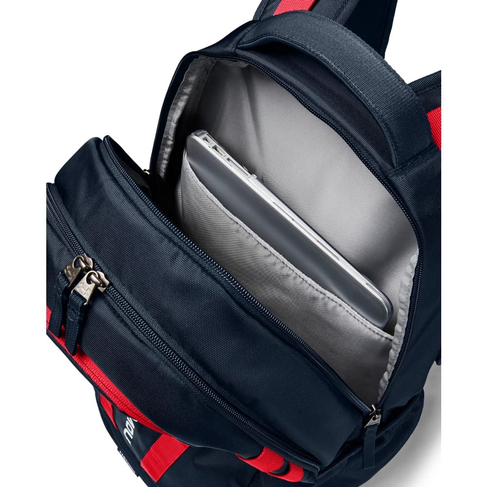 Under Armour unisex-adult Hustle 5.0 Backpack , Academy Blue (409)/White , One Size Fits All